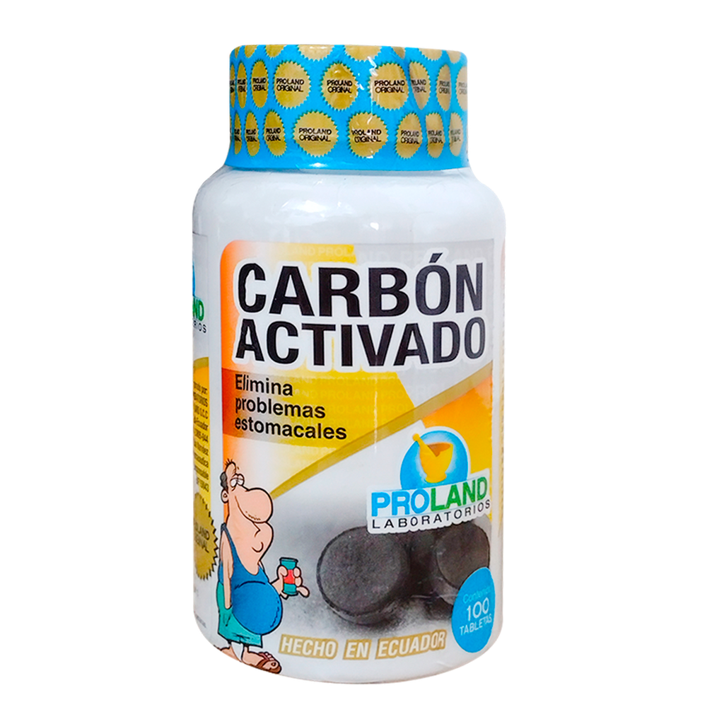 CARBON ACTIVADO TABLETAS X 100 DE 500 MG PROLAND | El Arbolito